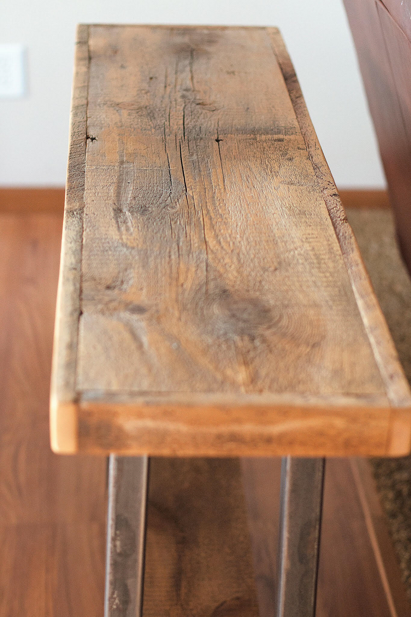 rustic industrial Barn wood console table reclaimed 1800s barn wood an ...